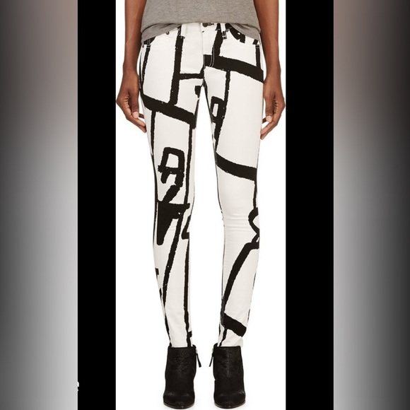 rag & bone | Jeans | Rag Bone Black And White Abstract Print Jeans ...